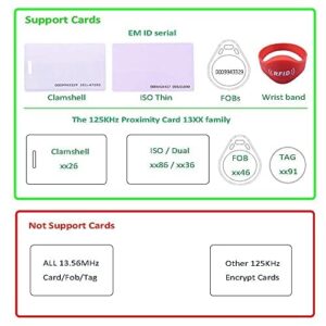 RFID Reader 125KHz Reader Reads Both 1326 Family Proximity Cards & EM4100 ID Card USB Reader Emulae Keyboard for Linux Android Win iOS + 2Pcs Card