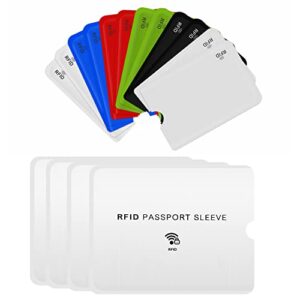 cm unisex-adult rfid blocking passport sleeve credit card cover for identity theft prevention, 12 pcs card sleeve and 4 pcs passport sleeve, multi