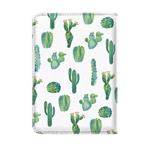 Passport Holder Cover,Traveling Passport Case Cute Passport Wallet for Women,Cactus