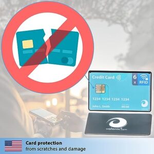 valonic set of 6 RFID blocking sleeves - insertion from the top, Credit Card Protector sleeve for wallet - Protection block for Debit Card and Metro Card