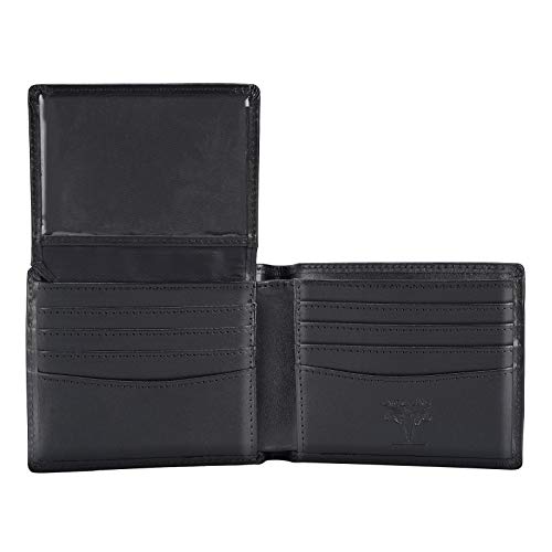 LVCRETIVS Leather Bifold Wallet for Men Full Grain Leather RFID Blocking Wallet with 2 ID Windows