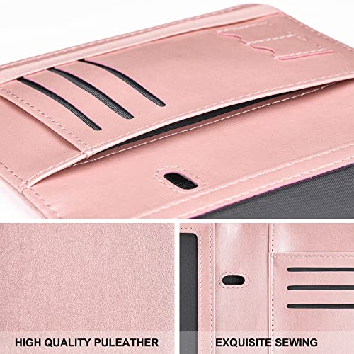 HerriaT Passport and Vaccine Card Holder Combo,Cover Case with CDC Vaccination Card Slot, Leather Travel Documents Organizer Protector, with RFID Blocking, for Women and Men