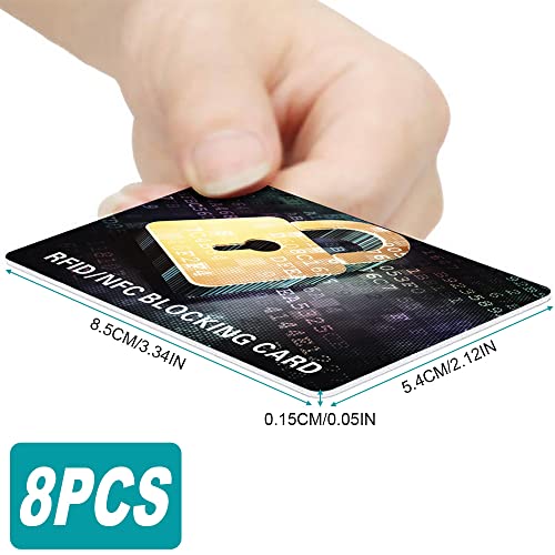 8 Pieces RFID Blocking Cards, NFC Contactless Cards Protection, Credit Card Protector Contactless for Credit Cards, ID Cards, Passport (8 pcs)