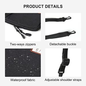 Mini Crossbody Bag Small Shoulder Bag For Men Travel Wallet Passport Holder Phone Purse Unisex, Mini Messenger Satchel Bag For Women Fanny Pack Neck Pouch Bag With Headphone Jack - Black Large SIze