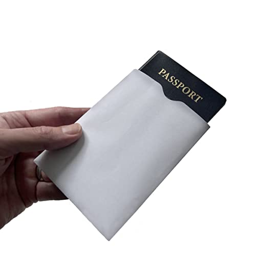 5 Pack - RFID Passport Protector Sleeve with 13.56 mhz Signal Blocking Protection - USA Made - Secure Anti Theft Passport Cover Shield for Passport Books Great for Travel by Specialist ID