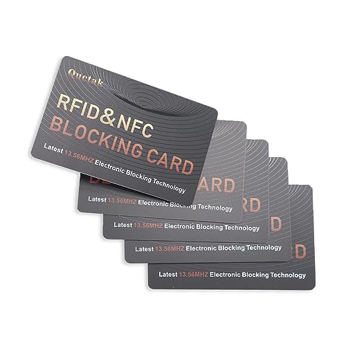 5PCS RFID Blocking Cards, Antitheft Credit Card Protector, NFC Credit Card Passport Protector Blocker for Men & Women, Compact RFID Card Protects Entire Wallet Purse