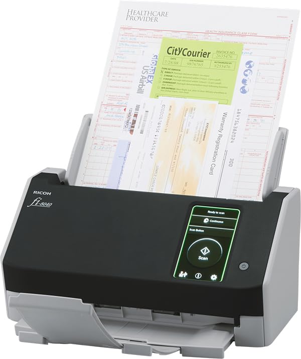 RICOH fi-8040 Fast Front Office & Desktop Document, Receipt, ID Card Scanner with 50 Page Auto Feeder and PC-Less DirectScan Capability