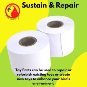 Bonka Bird Toys 3300 Pack Two (2) Small Shredmaster Refill Paper Roll Chew Shred Forage Natural Safe Till Cashier Receipt Replacement for 0038 Small Shredmaster