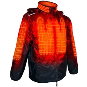 gerbing 12v heated jacket liner 2.0 – heated clothing with 7 heat zones, removable hood, motorcycle gear for winter riding