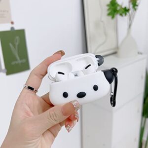 Aerymli 3D Cute Big Ear Dog Case for Airpods Pro,3D Cartoon Cute Kawaii Unique Character Fashion Kits Kids Teens Girls Women Anime Dog Soft Silicone Case for Airpods Pro 2019/2022 Case (Big Ear Dog)