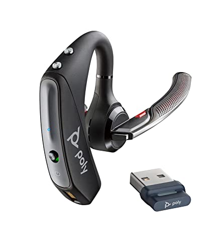 Plantronics 5200 UC Wireless Headset & Charging Case - Single-Ear Bluetooth Headset w/Noise-Canceling Mic - Connect Mobile/Mac/PC via Bluetooth - Works w/Teams, Zoom - (206110-102)