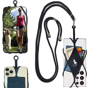 cell phone lanyard phone lanyards for around the neck neck lanyard phone crossbody (black xl neck - black diamond)