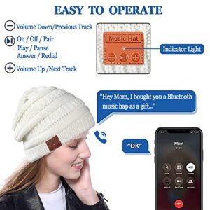 Bluetooth Beanie,Bluetooth Hats for Women Upgraded V5.0,Beanie of Distance to 30-45 Feet Bluetooth Hat 5Hrs Music Streaming & 7Hrs Hands-Free Talking,Beanie with Bluetooth Headphones Built-in Mic