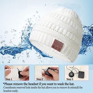 Bluetooth Beanie,Bluetooth Hats for Women Upgraded V5.0,Beanie of Distance to 30-45 Feet Bluetooth Hat 5Hrs Music Streaming & 7Hrs Hands-Free Talking,Beanie with Bluetooth Headphones Built-in Mic