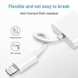 [2 in 1]Headphone Adapter for iPhone，Apple MFi Certified Lightning to 3.5mm Jack Dongle Headphone Accessories Aux Audio Compatible for iPhone 13/12/XS/7 8 Audio Earphone Adaptor Support All iOS System