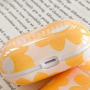 case for Flower airpod case 2nd Generation airpod case 1st Generation with Keychain Yellow airpods 2nd Generation case for Women