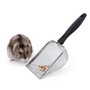 niteangel hamster sand bath scoop: - stainless steel sand substrate shovel fine mesh metal sifter scooper fits small animal sandbath box (small scoop)