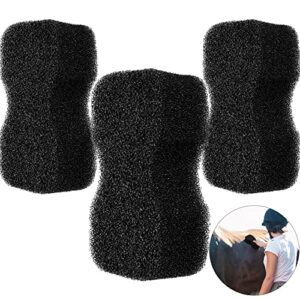 eaasty 3 pcs horse groomer scrubber massager horse grooming kit horse grooming supplies large horse sponge soft horse care sponge for horse cleaning washing bathing, black, 4.33 x 7.87 x 2.56 inch