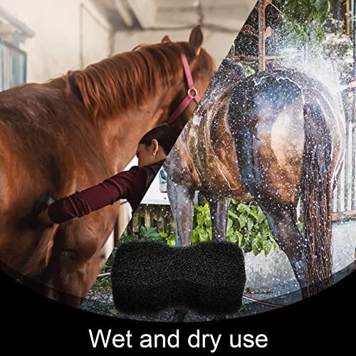 Eaasty 3 Pcs Horse Groomer Scrubber Massager Horse Grooming Kit Horse Grooming Supplies Large Horse Sponge Soft Horse Care Sponge for Horse Cleaning Washing Bathing, Black, 4.33 x 7.87 x 2.56 Inch