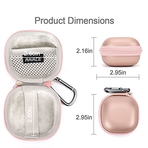 RAIACE Hard Storage Case Compatible with Beats Fit Pro Earbuds, Earbuds Storage Box with Mesh Pocket. (Case Only) - Pink