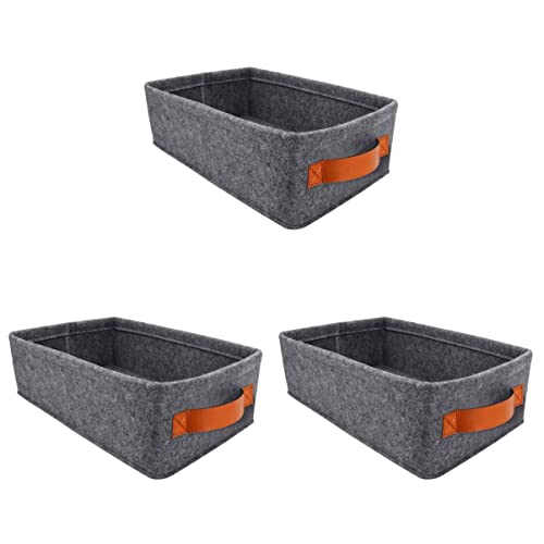 Cabilock Storage Drawers Bathroom Basket 3pcs Foldable Storage Bin Foldable Storage Cubes Felt Storage Baskets Fabric Storage Bins Collapsible Fabric Storage Storage Cube Bins Kids Toys