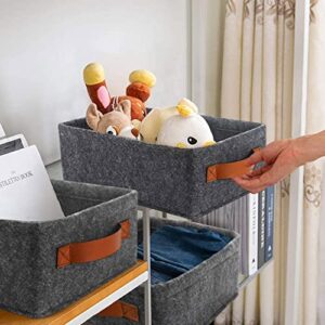 Cabilock Storage Drawers Bathroom Basket 3pcs Foldable Storage Bin Foldable Storage Cubes Felt Storage Baskets Fabric Storage Bins Collapsible Fabric Storage Storage Cube Bins Kids Toys