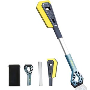 kosctias snow shovel,extendable sponge car snow brush and ice scraper with aluminum grip,winter tool,auto window windshield snow brush,ice scraper for car truck suv,snow removal