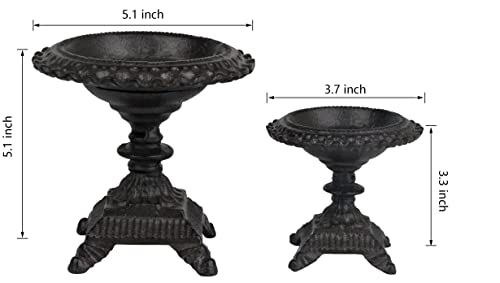 Vixdonos Rustic Pillar Candle Holders Set of 2 Farmhouse Iron Candlestick Holder Garden Decorative Candle Stand Fits for 2 Inches,3 Inches Pillar Candles