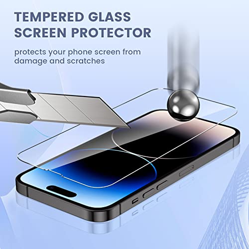 Maxdara [6 in 1] for iPhone 14 Pro Max Screen Protector, 2 Pack iPhone 14 Pro Max Back Screen Protector with 2 Pack Camera Lens Protector and Front Screen Protector Glass, 9H Hardness, Ultra HD