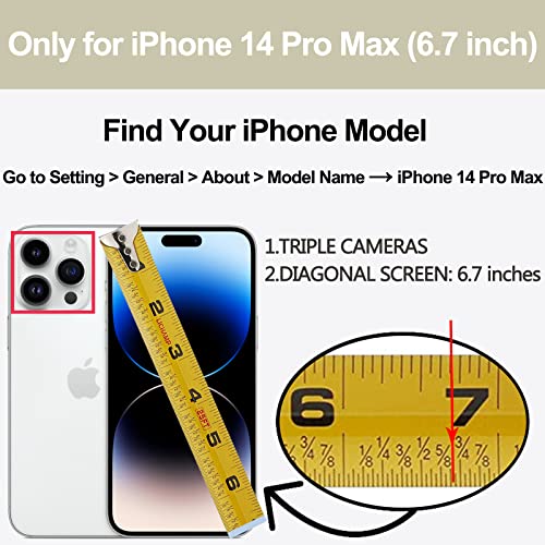 Wallet Case for iPhone 14 Pro Max, LAMEEKU Case Wallet with Card Holder for iPhone 14 Pro Max Crossbody Wallet Leather Case for Women Phone Case with Strap for Apple iPhone 14 Pro Max 6.7"-Weave White