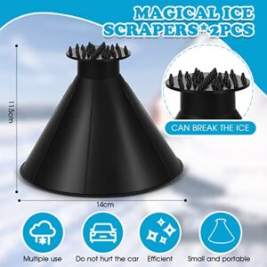 Ice Scraper with Glove 2 Pcs Cone Shaped Car Ice Scraper Warm Ice Scraper Mitt Funnel Snow Scraper Winter Windshield Scraper for SUV Window Cleaning Snow Removal