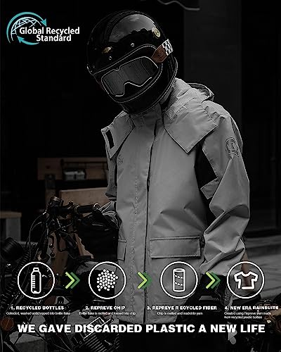 IRON JIA'S Rain Suit, Motorcycle Rain Gear Suit for Men & Women, Jackets & Pants Reflective Waterproof Breathable Rainsuit