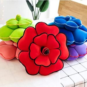 Martha Lia Flower Throw Pillow for Friends-3D Rose Flower Decorative Pillow,Round Decor Pillow-Flower Home Decorations-Couch & Bed Flower-Shaped Pillow,Red,20 Inches