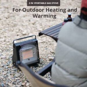 2 in 1 outdoor butane gas portable heater with handle for camping heating