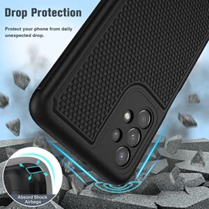 FNTCASE for Samsung Galaxy A23 5G Case: (Samsung Galaxy A23 4G LTE) Dual Layer Protective Heavy Duty Cell Phone Cover Shockproof Rugged with Non Slip Textured Back - Bumper - 6.6inch (Matte Black)