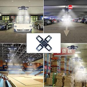 ANYPOWK LED Garage Lights with Motion Sensor - 12000 Lumen 6500K Daylight 120W, Four Leaf Garage Organization Ceiling Lighting