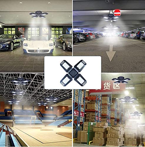 ANYPOWK LED Garage Lights with Motion Sensor - 12000 Lumen 6500K Daylight 120W, Four Leaf Garage Organization Ceiling Lighting