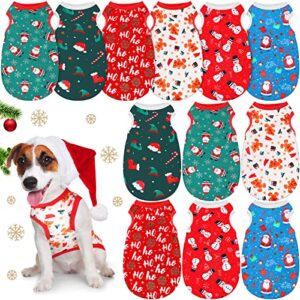 12 pieces christmas dog shirt bulk dog christmas outfit christmas dog clothes puppy christmas shirt for small dogs christmas home and party dog supplies