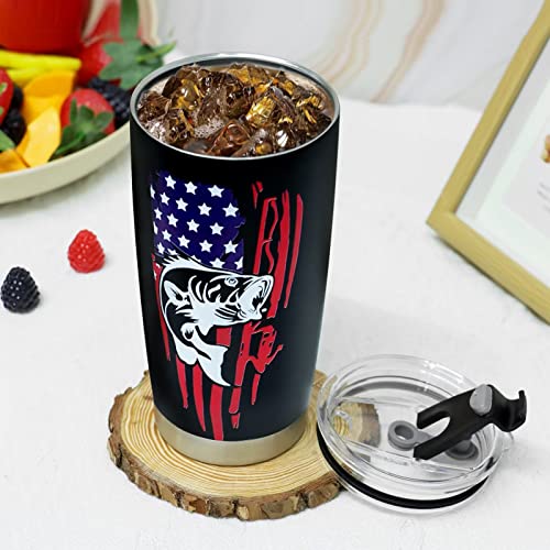 Fishing Gifts For Men - 20oz Fishing Tumbler Gifts for Fishermen - Birthday Gifts for Dad from Daughter - Cool Christmas Gifts For Husband - I Would Rather Be Fishing Tumbler with Lid, 1 Piece