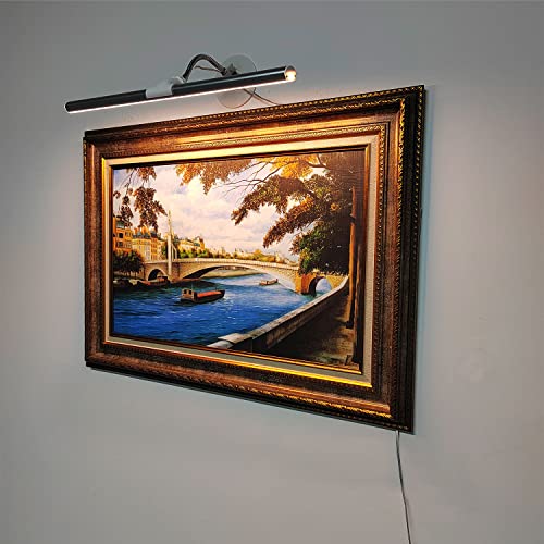 ACNCTOP Picture Light Art Wall Sconces - Dimmable 3200K-6500K 10 Watt USB Power Supply LED Display Lights for Picture Frame Artworking Portrait Gallery Tapestry Wall Art Light