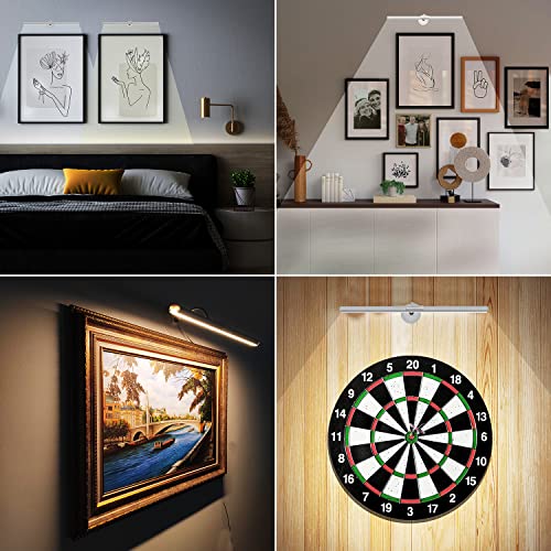 ACNCTOP Picture Light Art Wall Sconces - Dimmable 3200K-6500K 10 Watt USB Power Supply LED Display Lights for Picture Frame Artworking Portrait Gallery Tapestry Wall Art Light