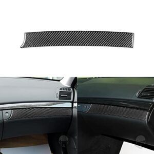 uoada car front passenger seat storage box soft glossy carbon fiber sticker compatible with benz e-class w211 2003 2004 2005 2006 2007 2008 2009 premium custom accessories 1pcs (black)