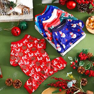 6 Pieces Christmas Dog Pajamas Christmas Jumpsuit Santa Snowman Christmas Tree Pet Pajamas Holiday Clothes Dog Puppy Christmas Style for Pet Puppy Dog Cat Christmas Decoration (Medium)