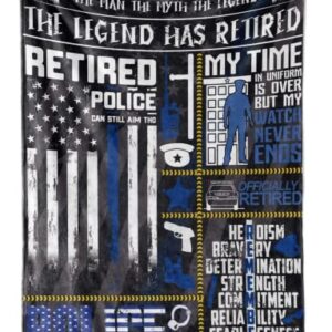 InnoBeta Police Retirement Gifts for Men, Retirement Gifts for Police Officers Men, Bed Flannel Fleece Plush Blankets (50"x 65") - The Legend Has Retired