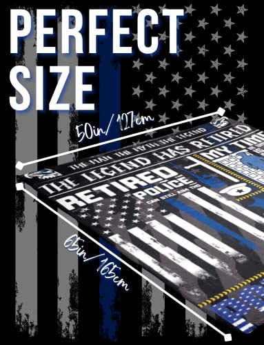 InnoBeta Police Retirement Gifts for Men, Retirement Gifts for Police Officers Men, Bed Flannel Fleece Plush Blankets (50"x 65") - The Legend Has Retired