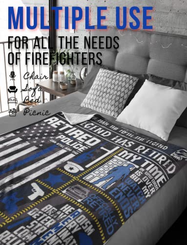 InnoBeta Police Retirement Gifts for Men, Retirement Gifts for Police Officers Men, Bed Flannel Fleece Plush Blankets (50"x 65") - The Legend Has Retired