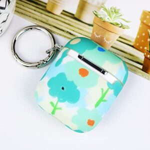 Compatible with airpod case 2nd Generation Flower Blue , for airpods case Floral 1st for airpods 2nd Generation case Cover for Women