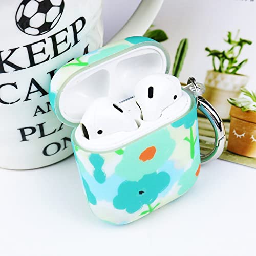 Compatible with airpod case 2nd Generation Flower Blue , for airpods case Floral 1st for airpods 2nd Generation case Cover for Women