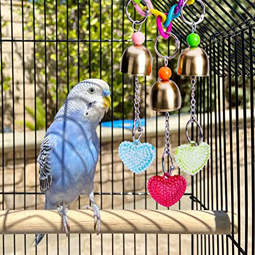 Shuoxpy Bird Pacifier Chewing Toy Hang Parrot Toy Bird Cage Bell Toys for Small and Medium Birds and Parakeet Cockatiel Budgies Lovebirds