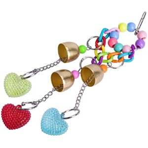 Shuoxpy Bird Pacifier Chewing Toy Hang Parrot Toy Bird Cage Bell Toys for Small and Medium Birds and Parakeet Cockatiel Budgies Lovebirds